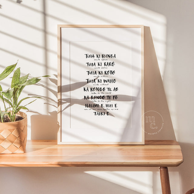 'Tuia ki runga' Karakia Tīmatanga Print | Māori Opening Prayer Download ...
