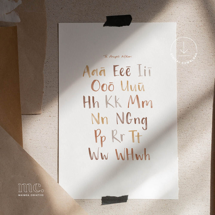 Arapū Māori — Te Reo Māori Alphabet Poster | Instant Download – Maimoa ...