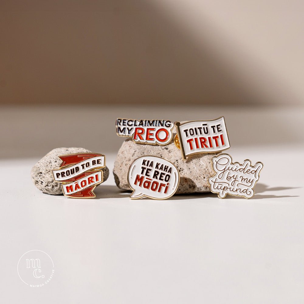 Māori Enamel Badge Pin Bundle – Maimoa Creative